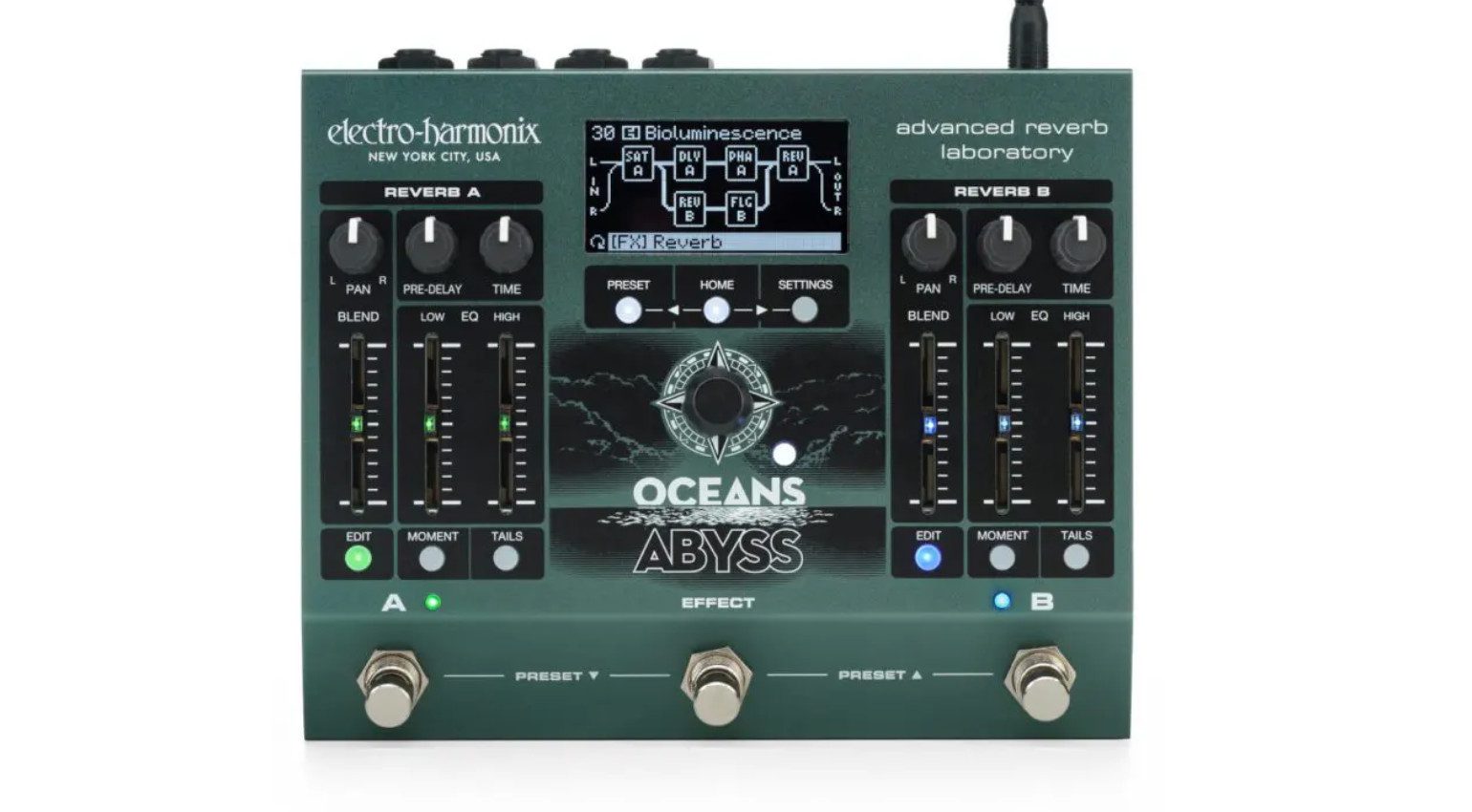 EHX Oceans Abyss Reverb: Mega-riverbero e multieffetto